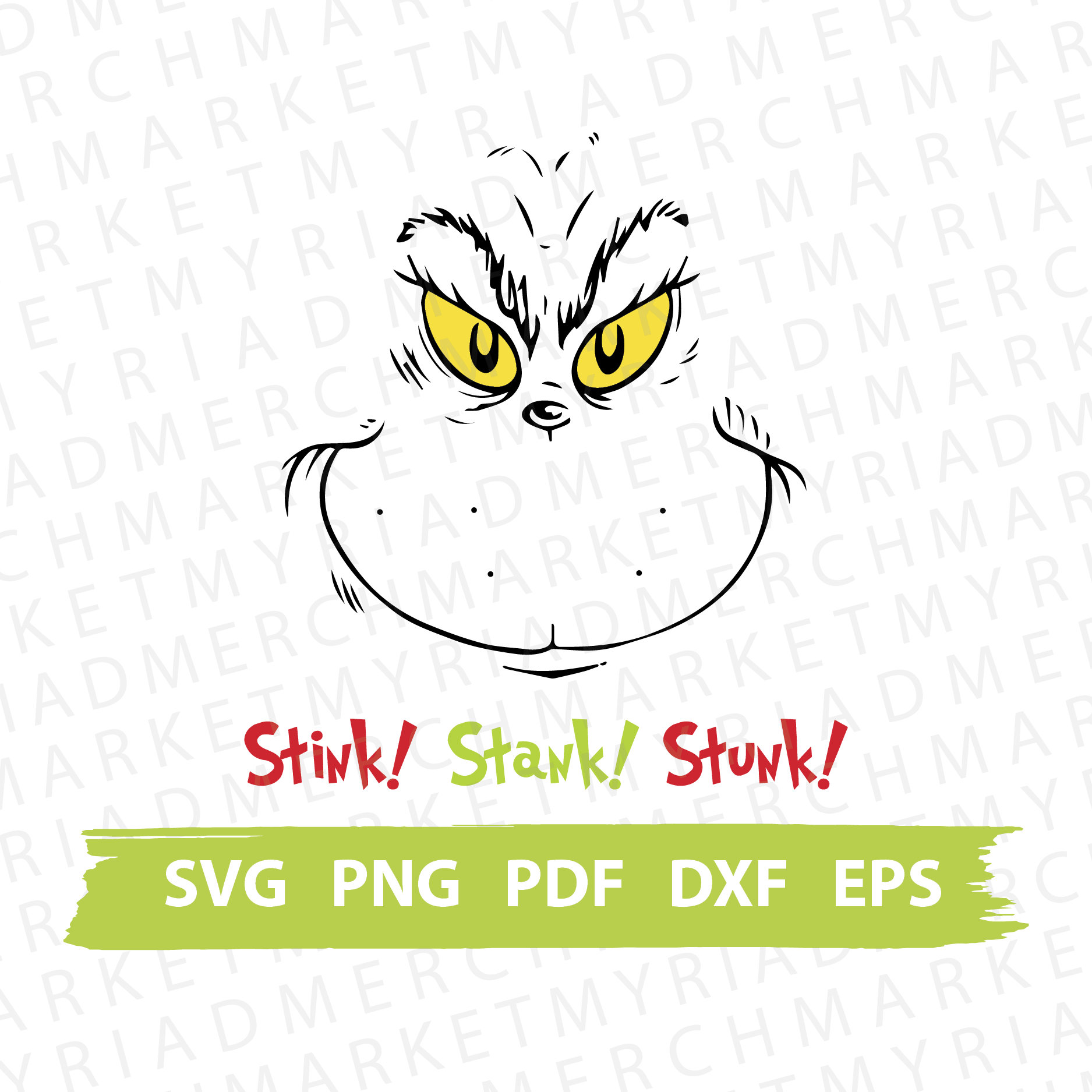 Grinch Holiday SVG PNG PDF Stink Stank Stunk Clipart for - Etsy