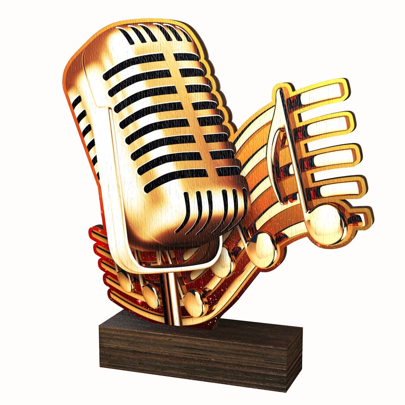 Engraved Microphone Sculpture - Etsy