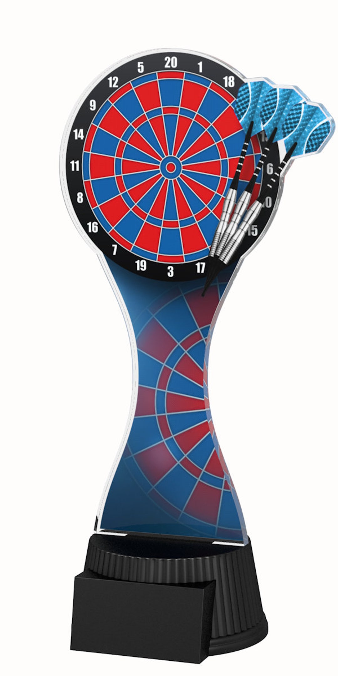 Dart Tournament Trophy - Acrylic Dartboard Award With Engraving Plate ...