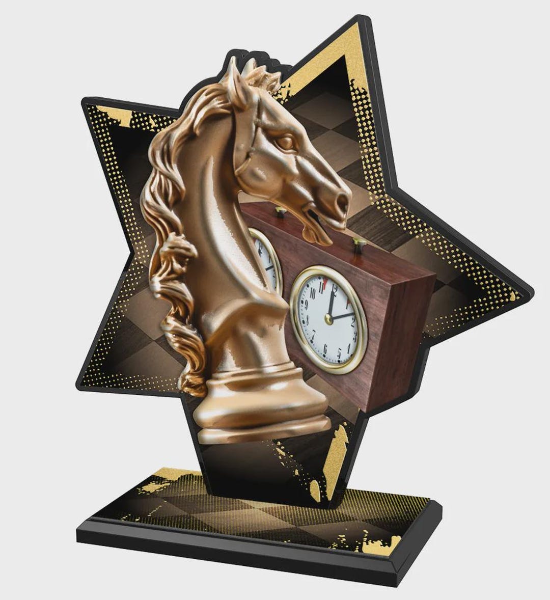 Chess Modern Acrylic Trophy With Metal Design |FREE ENGRAVING+DELIVERY ...