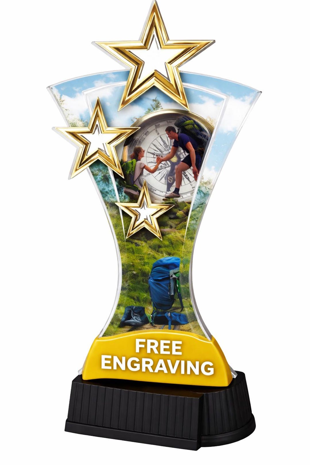 Personalized Hiking Trophy With Stars – Engraved Acrylic Award - Etsy