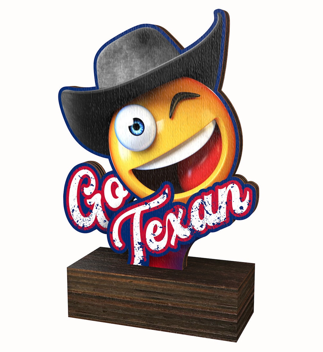 Trophymonster Texas Rodeo ,,go Texan'' 5/16' Thick Wood Sculpture ...