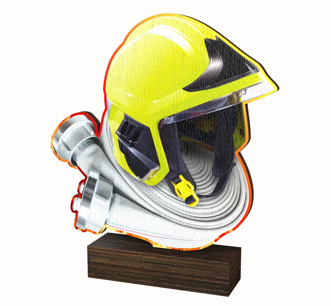 Trophy Monster Firefighter 5/16' Thick Wood Sculpture Trophy Awards ...
