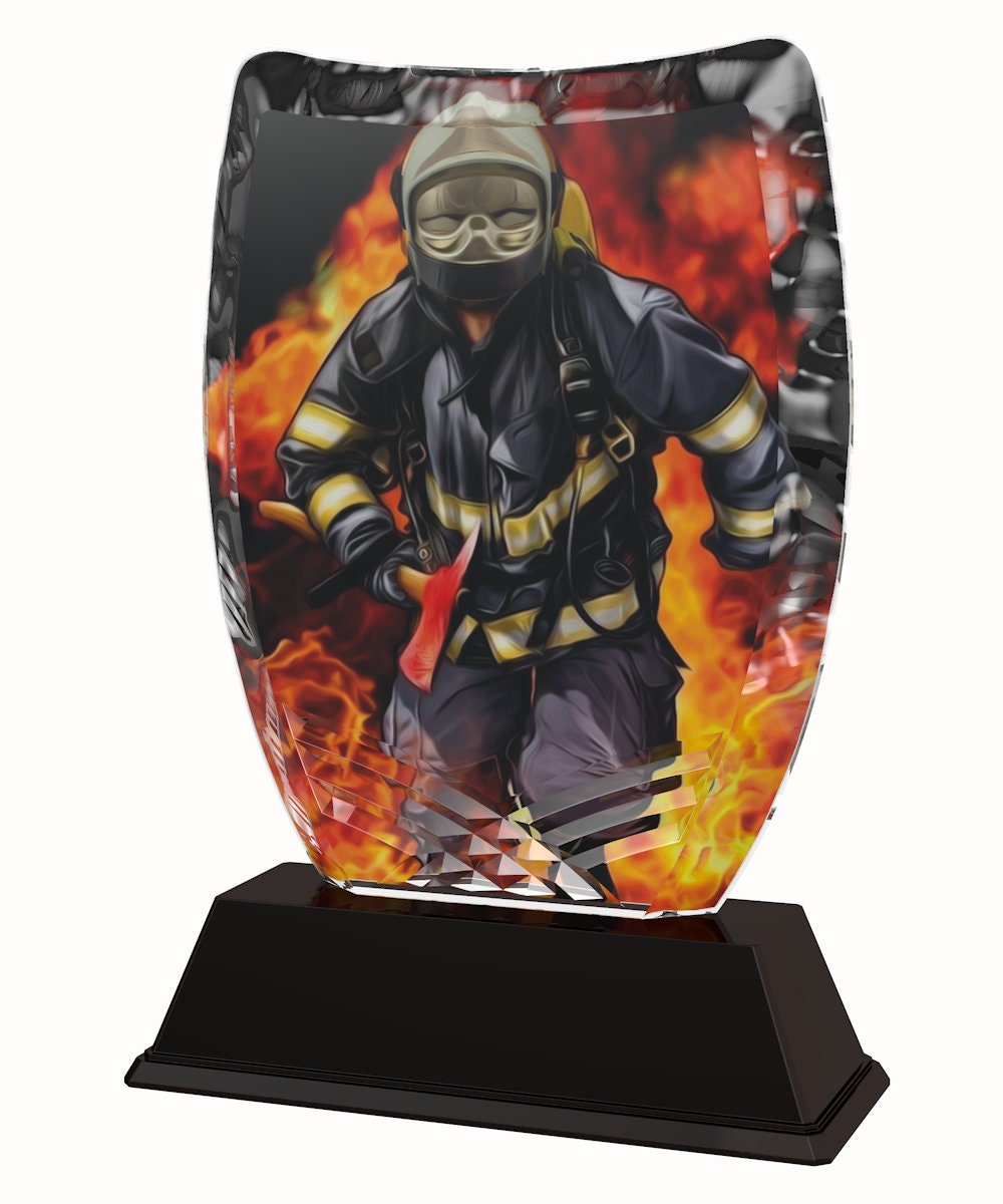 Trophy Monster Firefighter Full Color Printed 5/16" Thick Trophy ...