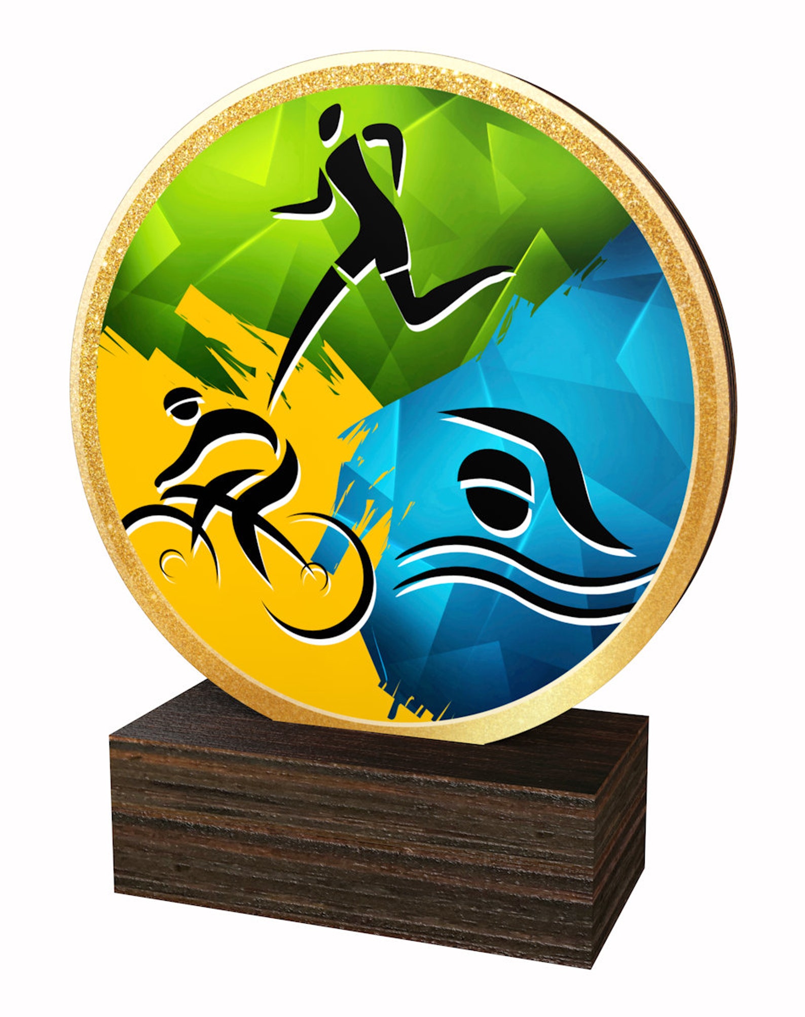 Real Wood Triathlon Trophy | and Delivery | | Bulk Discounts Available ...