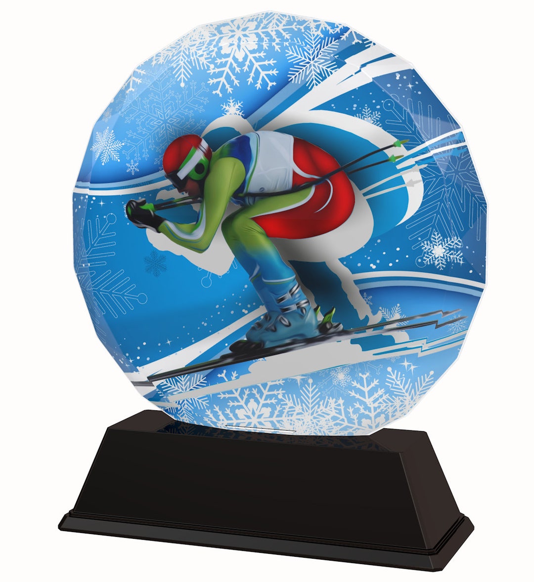 Snowflake Skiing Trophy - Winter Sports Award - Personalized Engraving ...