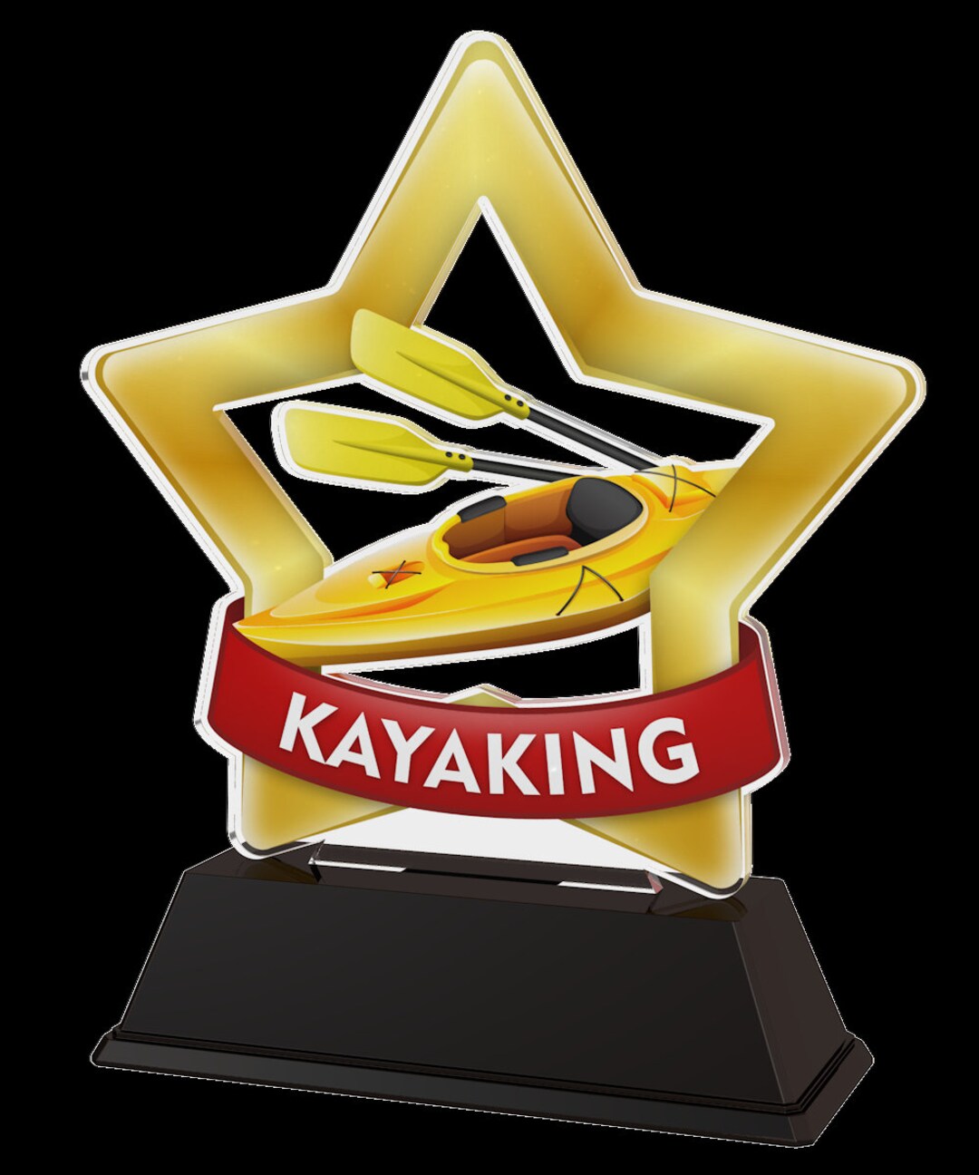 Trophy Monster Acrylic Gold Star Trophy Kayaking Award | for Club ...
