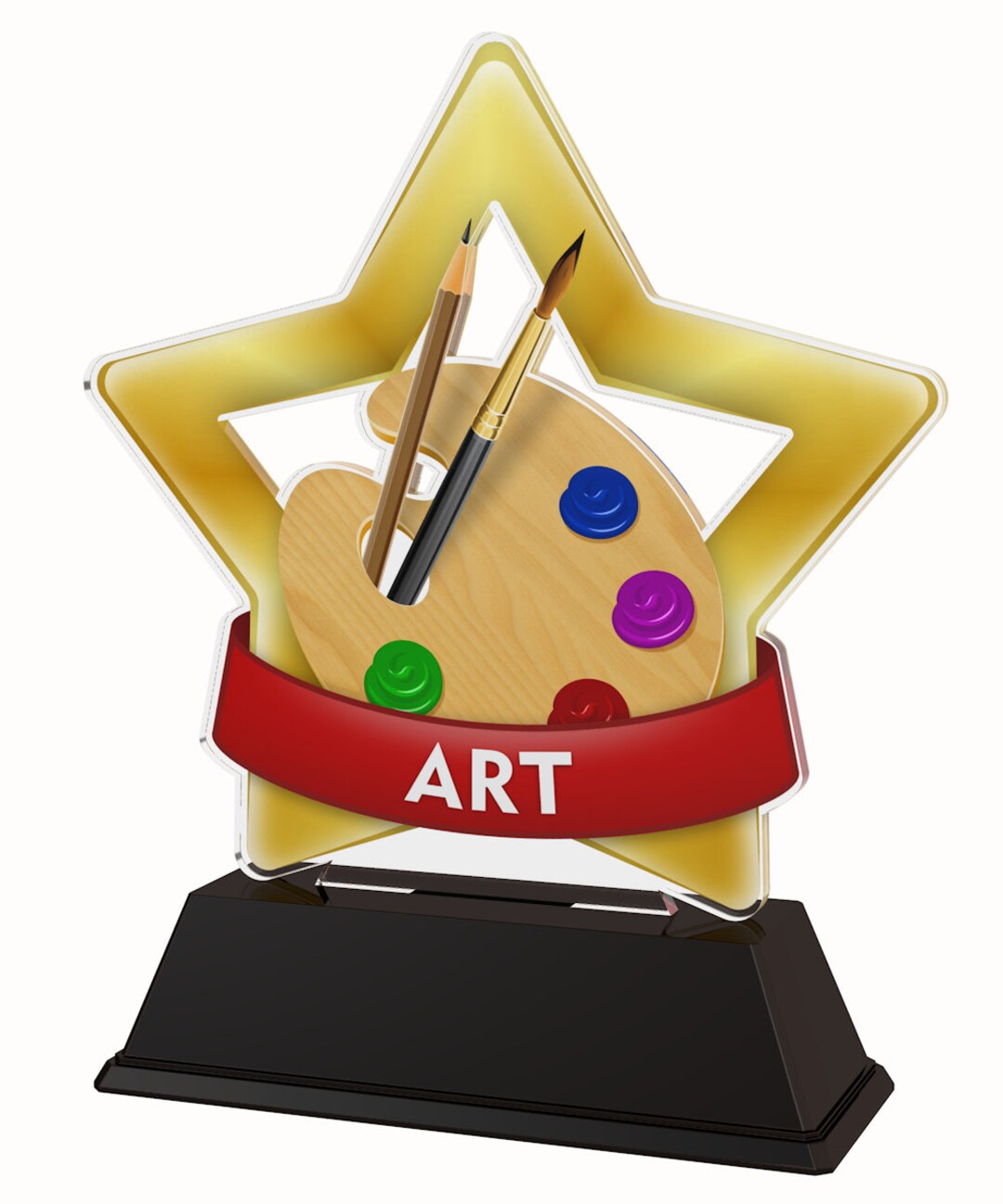 Trophy Monster Acrylic Gold Star Trophy Art Award | for Club, School ...