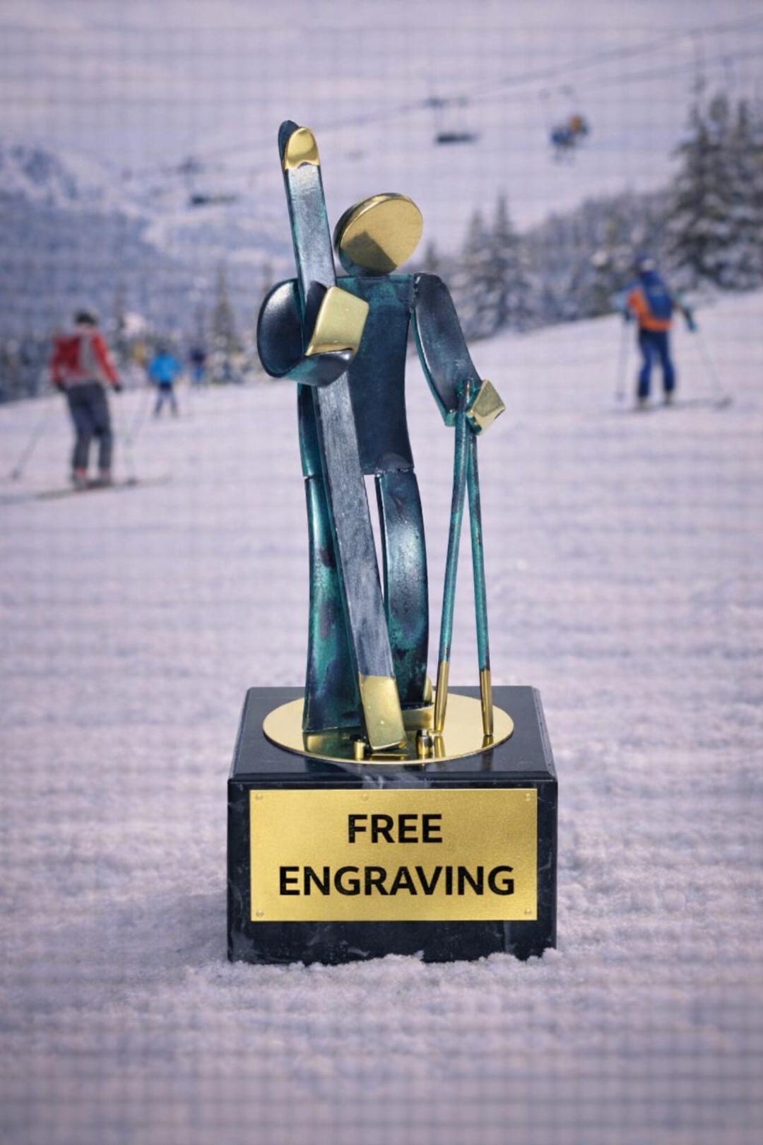 Skiing Handmade Luxury Metal Trophy - Etsy
