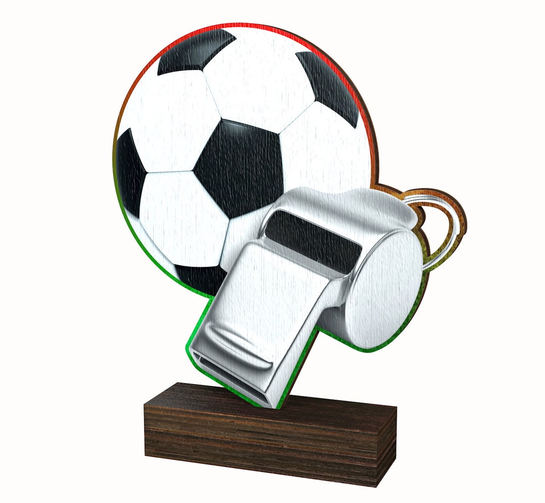 Trophy Monster Soccer Referee 5/16" Thick Wood Sculpture Trophy Awards ...