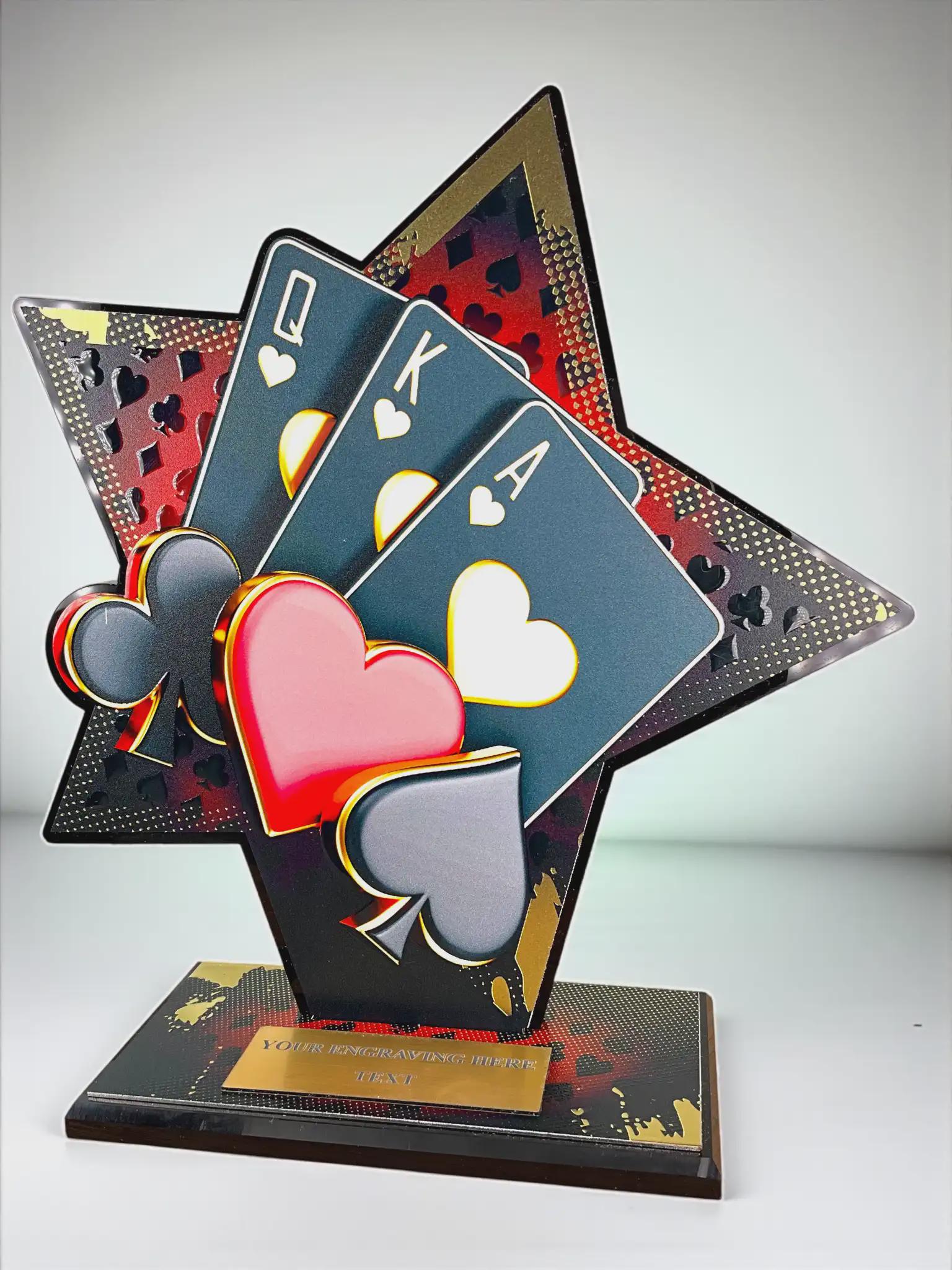 Trophy Monster Card Games Modern Acrylic Trophy With Metal Design |FREE ...