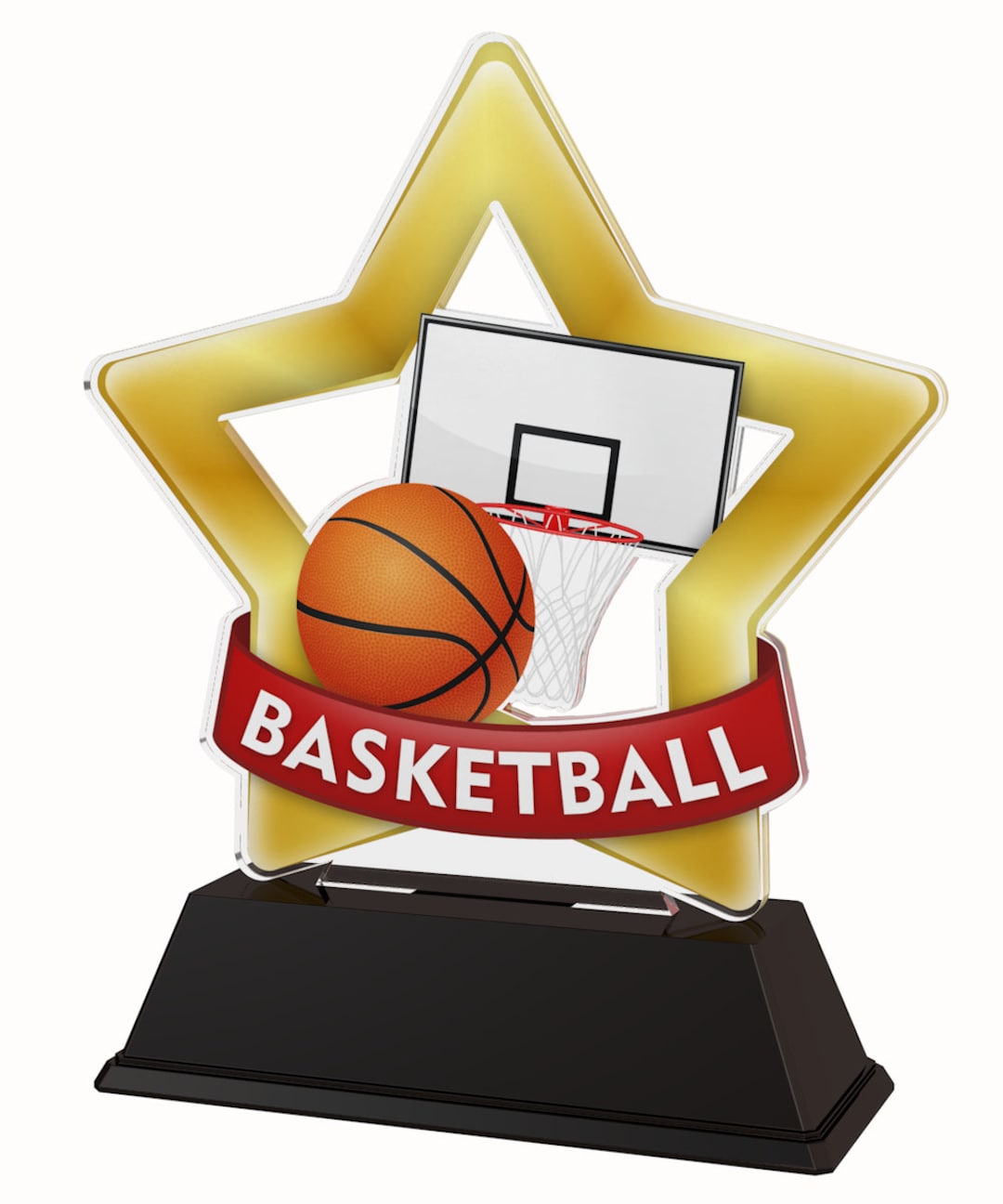 Acrylic Gold Star Trophy Basketball Award | | | Bulk Discounts ...