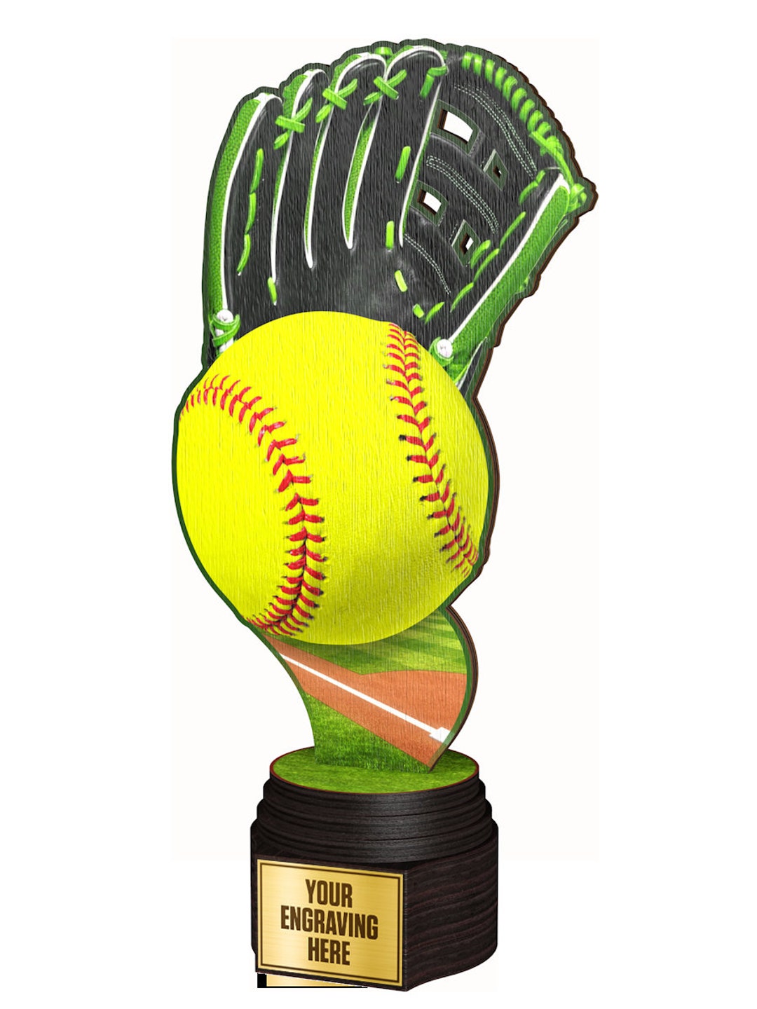 Trophy Monster Softball Real Wood Eco Friendly Trophy Awards - Etsy