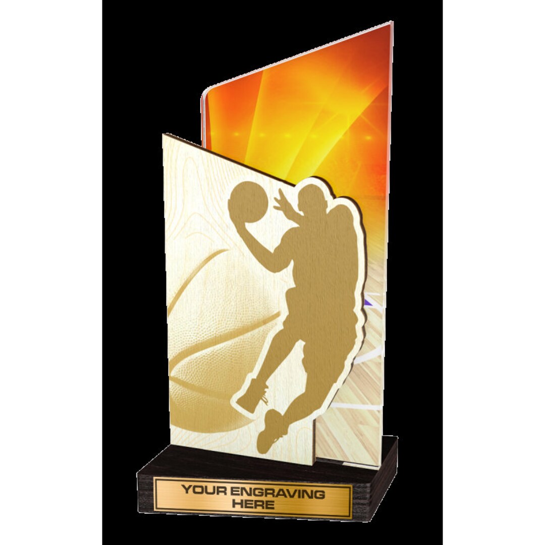 Real Wood Basketball Trophy Free Engraving and Delivery - Etsy