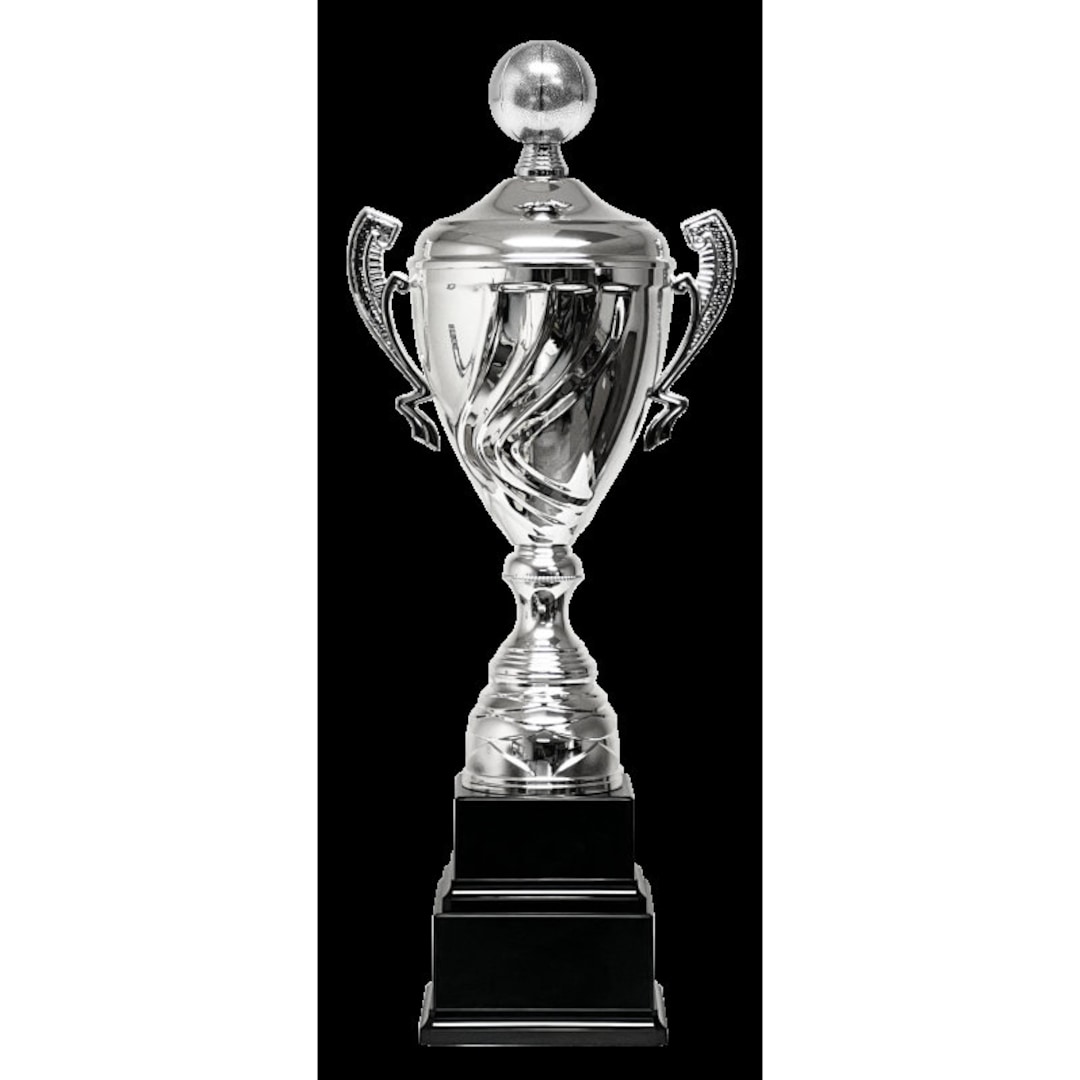 Trophymonster Luxury Large Double Tiered Silver Metal Baseball Trophy ...