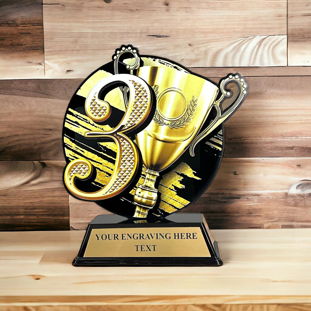 Trophy Monster Black Acrylic Trophy Third Place Award | for Club ...