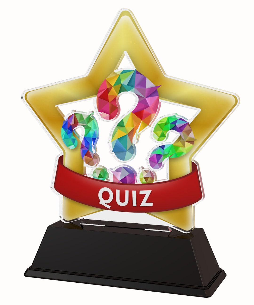 Trophy Monster Acrylic Gold Star Trophy Quiz Award | for Club, School ...