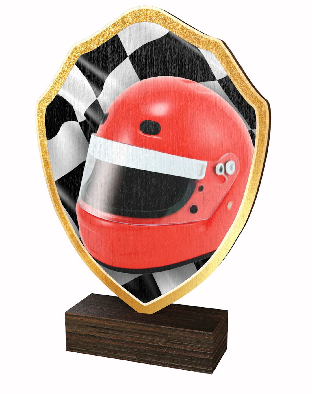 Trophy Monster Real Wood Motorsports Racing Helmet Trophy | ECO ...