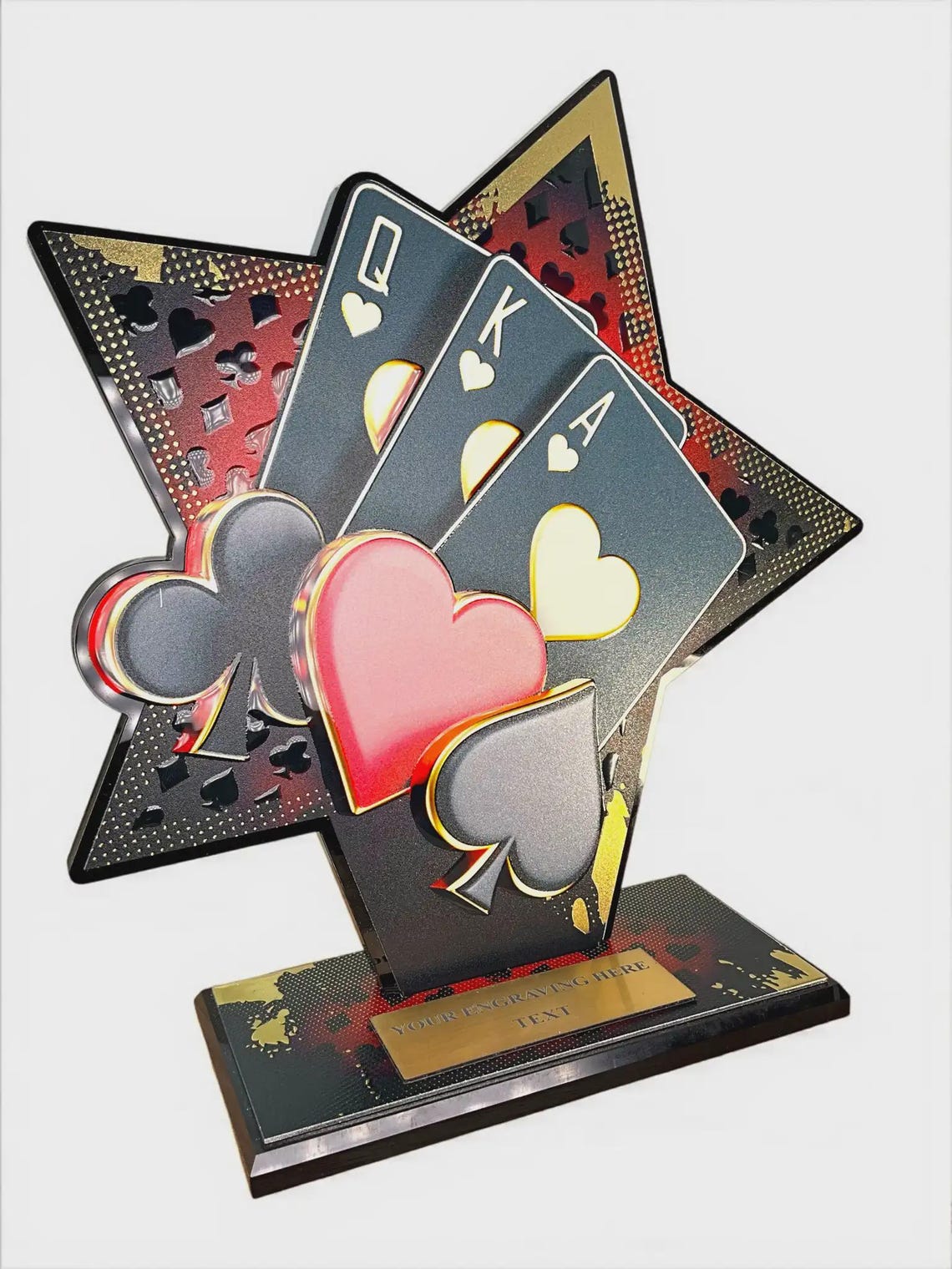 Trophy Monster Card Games Modern Acrylic Trophy With Metal Design |FREE ...