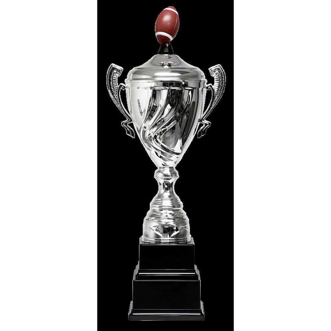 Trophymonster Luxury Large Double Tiered Silver Metal Football Trophy ...