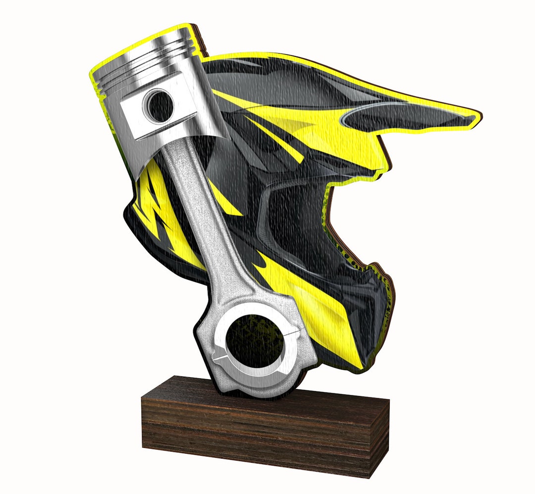 Motocross Piston Wood Sculpture Trophy Awards " Eco Friendly " - Etsy