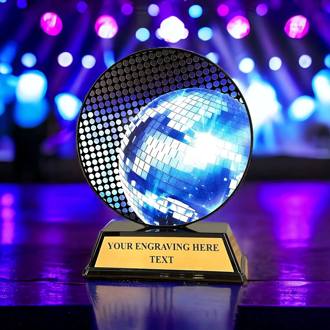 Trophy Monster Black Acrylic Trophy Dance Glitter Ball Award | for Club ...