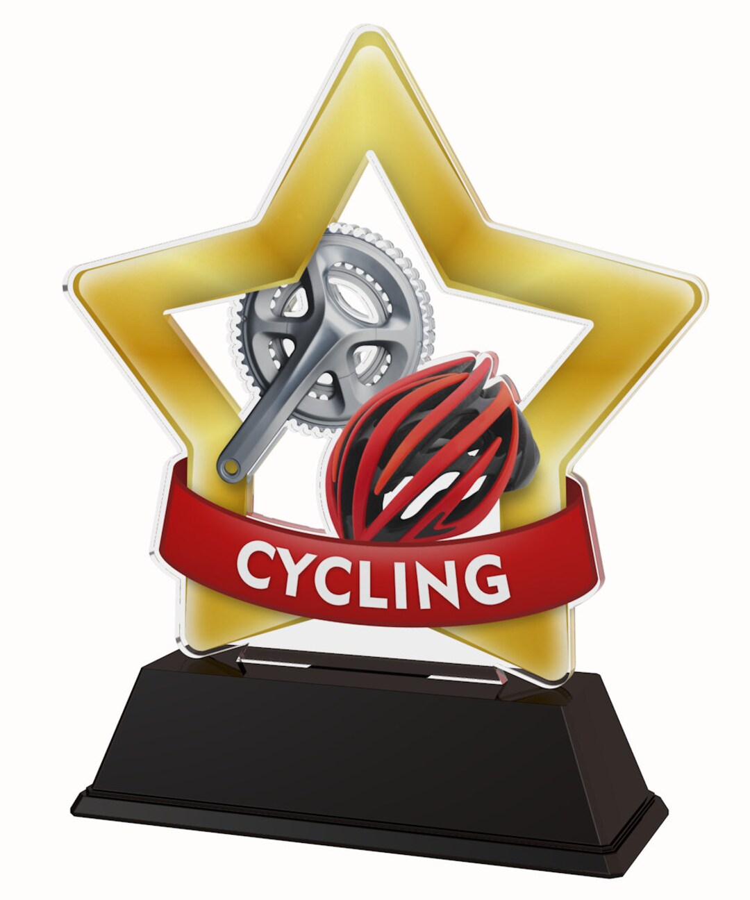 Trophy Monster Acrylic Gold Star Trophy Cycling Award | for Club ...