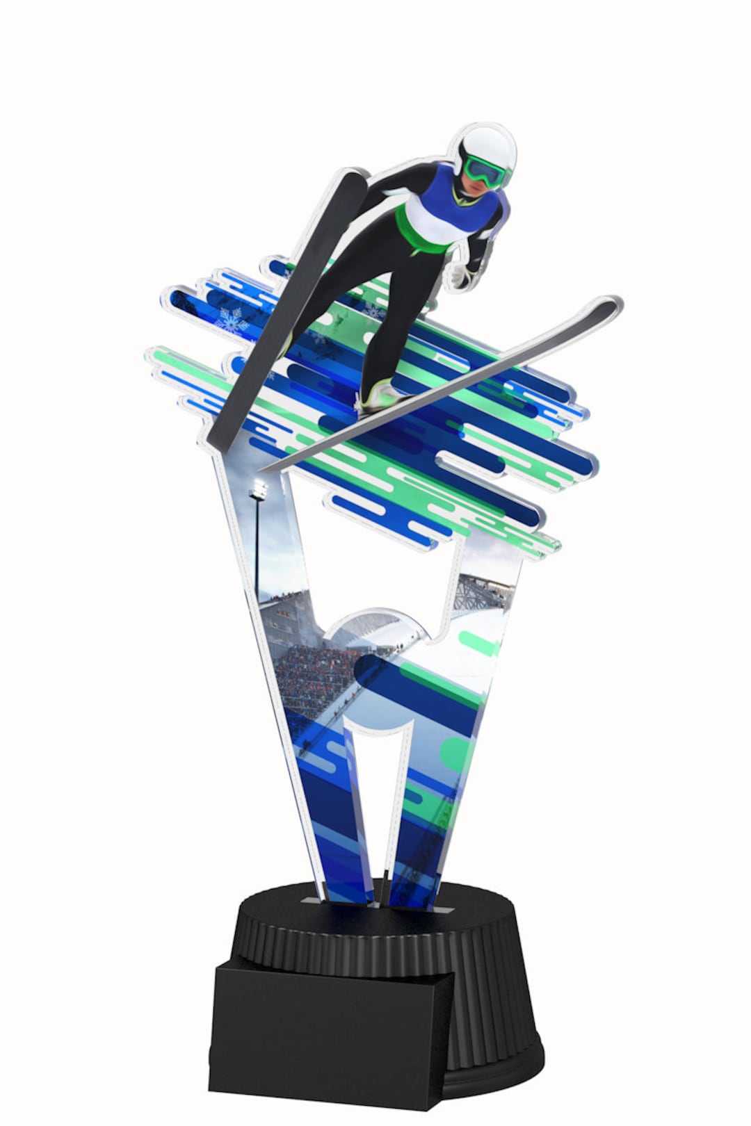 Ski Jumping Acrylic Trophy, Personalized Engraving Available - Etsy