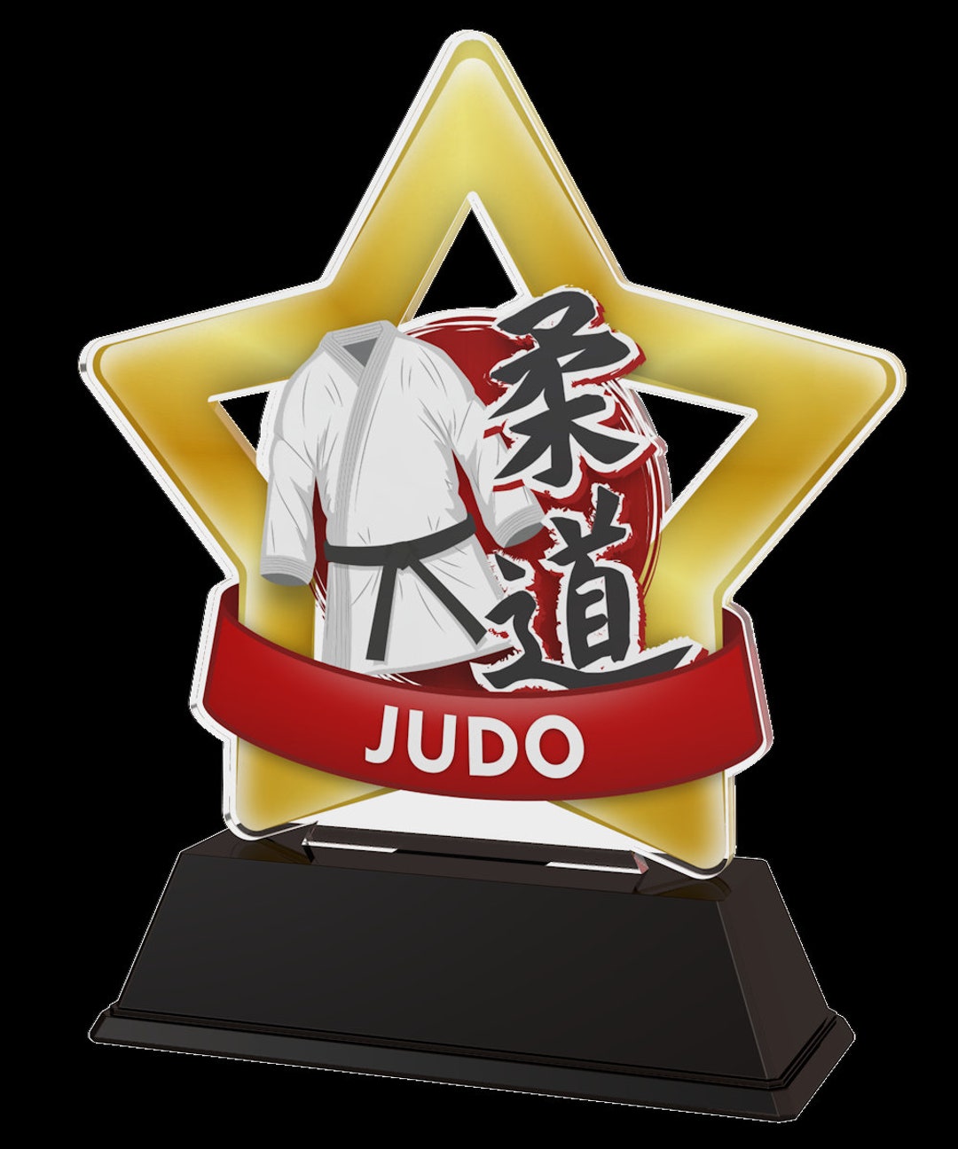 Trophy Monster Acrylic Gold Star Trophy Judo Martial Arts Award | for ...