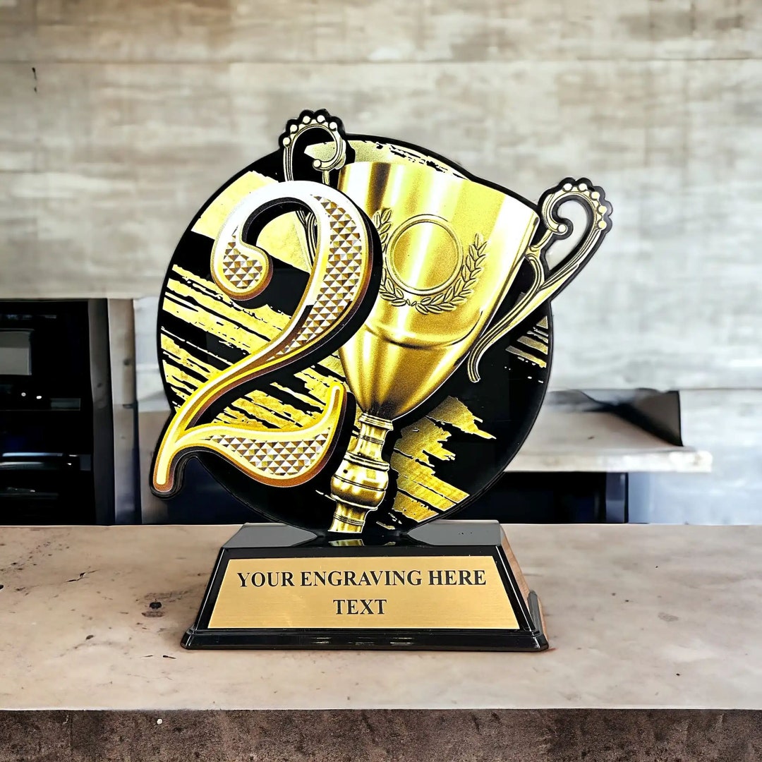 Trophy Monster Black Acrylic Trophy Second Place Award | for Club ...