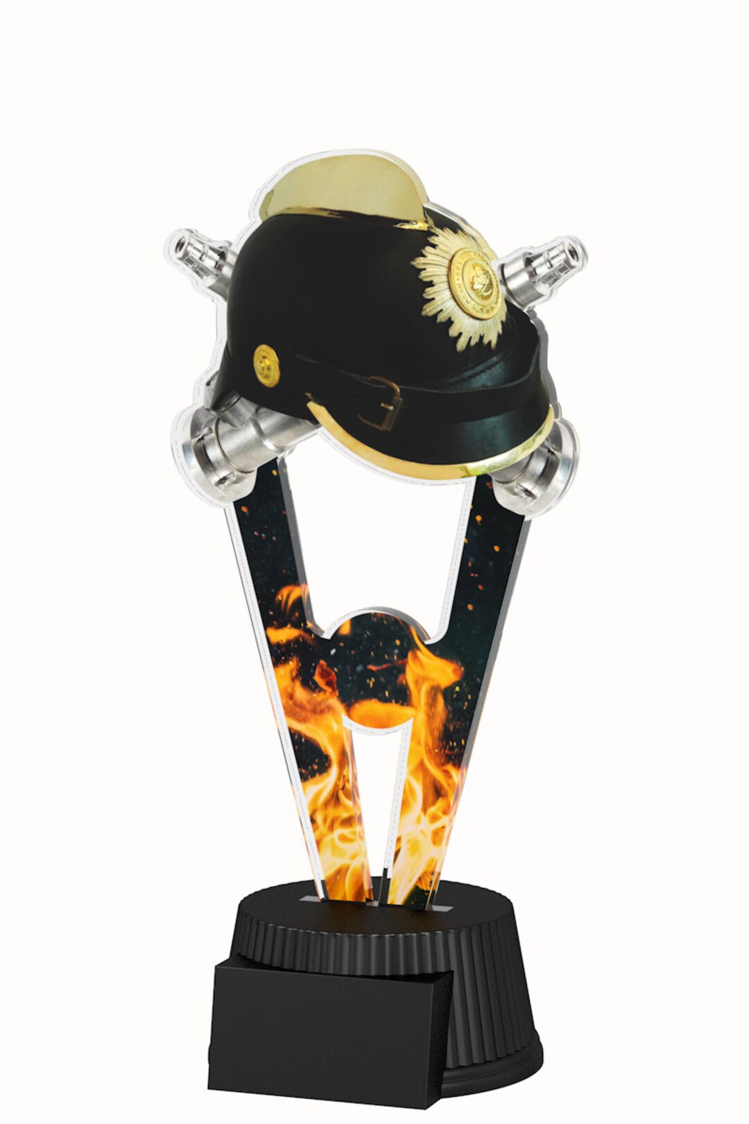 Firefighter Helmet Trophy - Fireman Award - Custom Engraved Plate ...