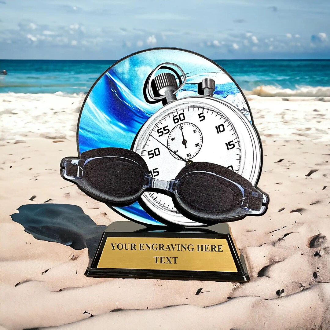 Trophy Monster Black Acrylic Trophy Swimming Award | for Club, School ...