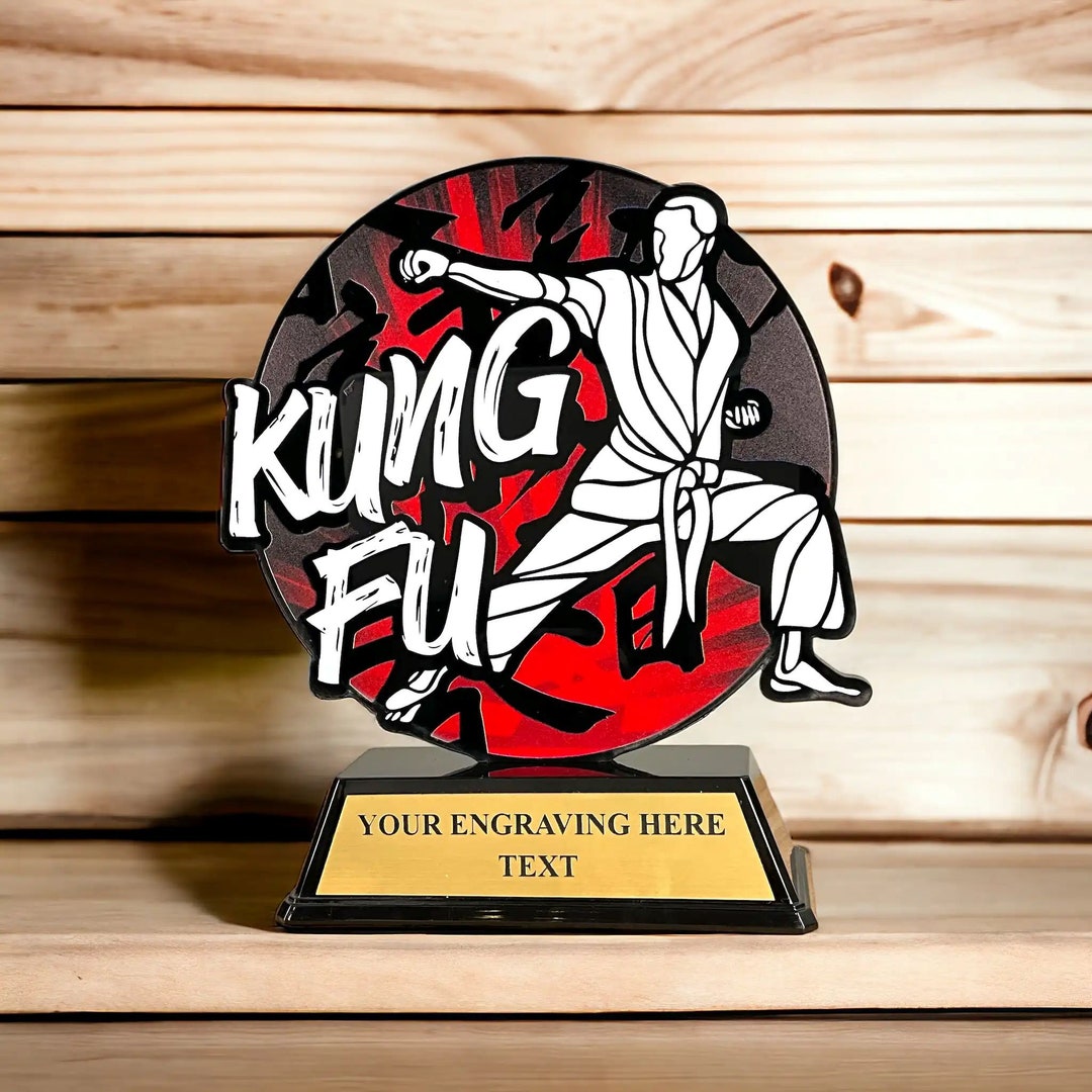 Trophy Monster Black Acrylic Trophy Kung Fu Award | for Club, School ...