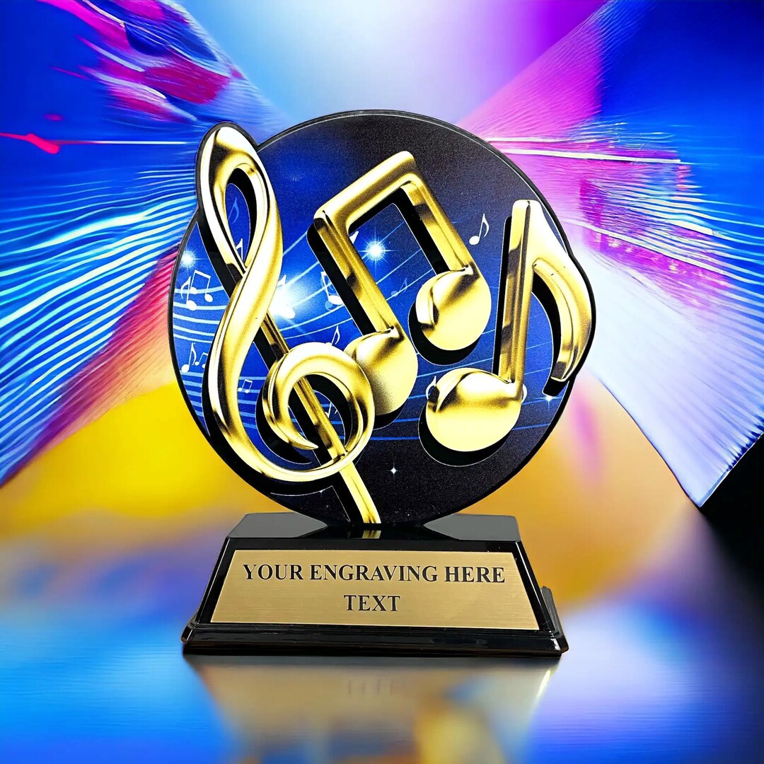 Trophy Monster Black Acrylic Trophy Musical Note Award | for Club ...