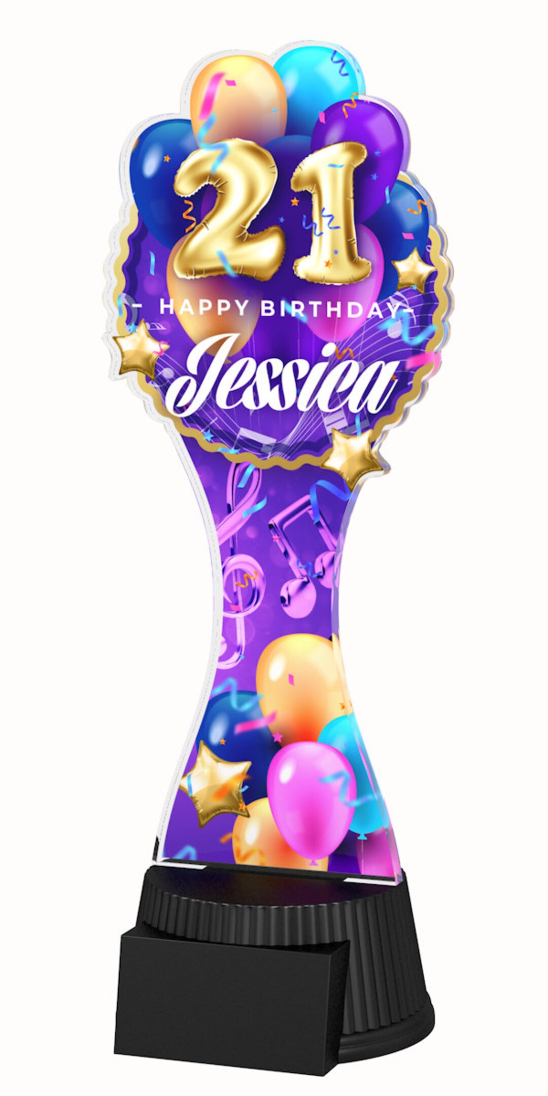 Personalized 21st Birthday Trophy, Custom Name Award, Acrylic Birthday ...