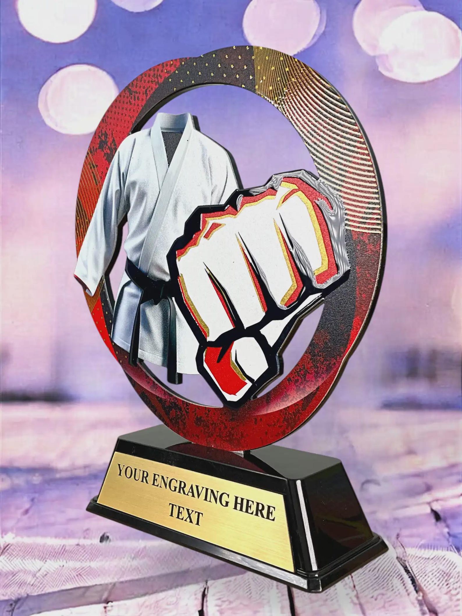 Onyx Stainless Steel Martial Arts Trophy |FREE ENGRAVING+DELIVERY| - Etsy