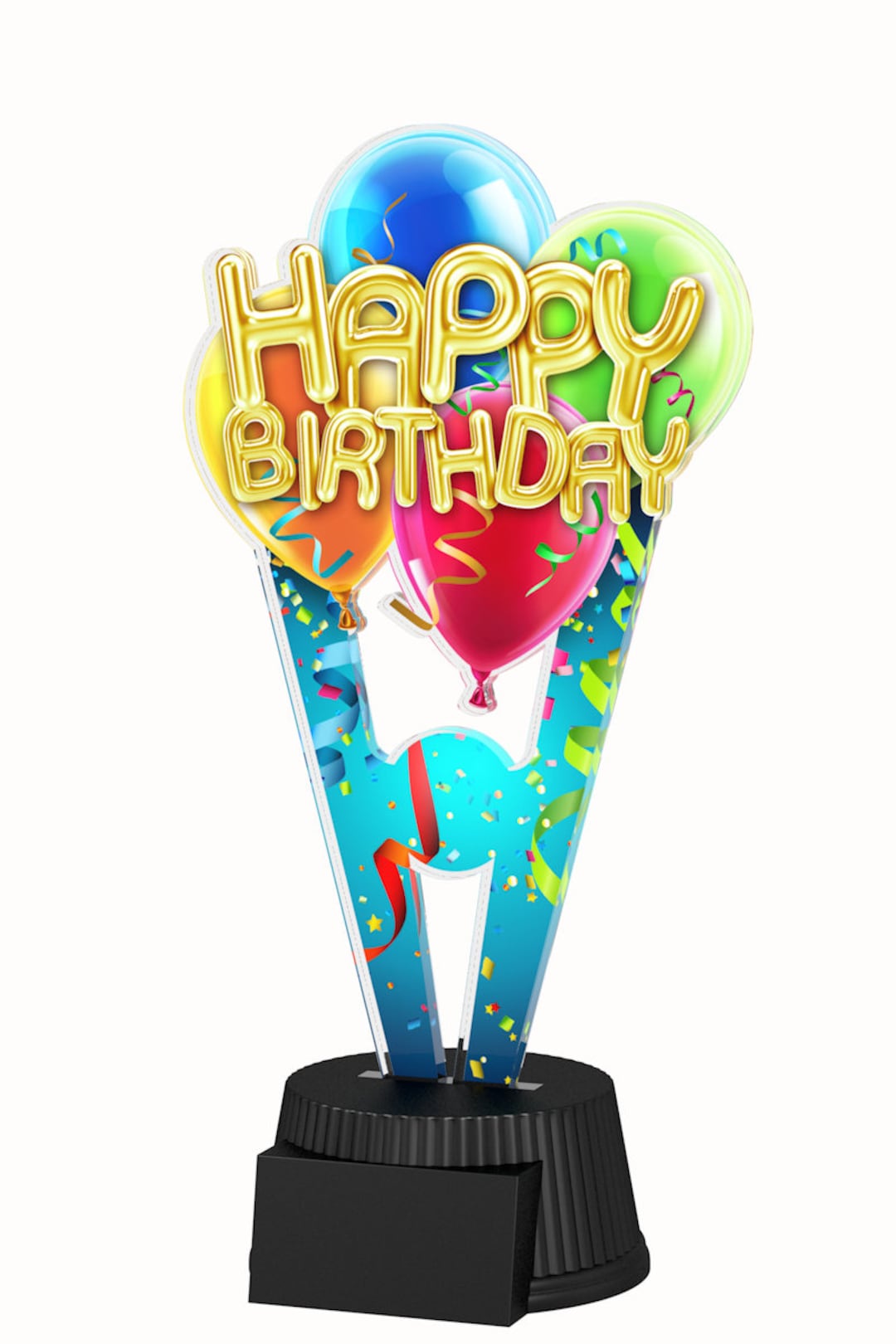 Trophy Monster Happy Birthday Full Color Printed 1/8" Thick Trophy ...