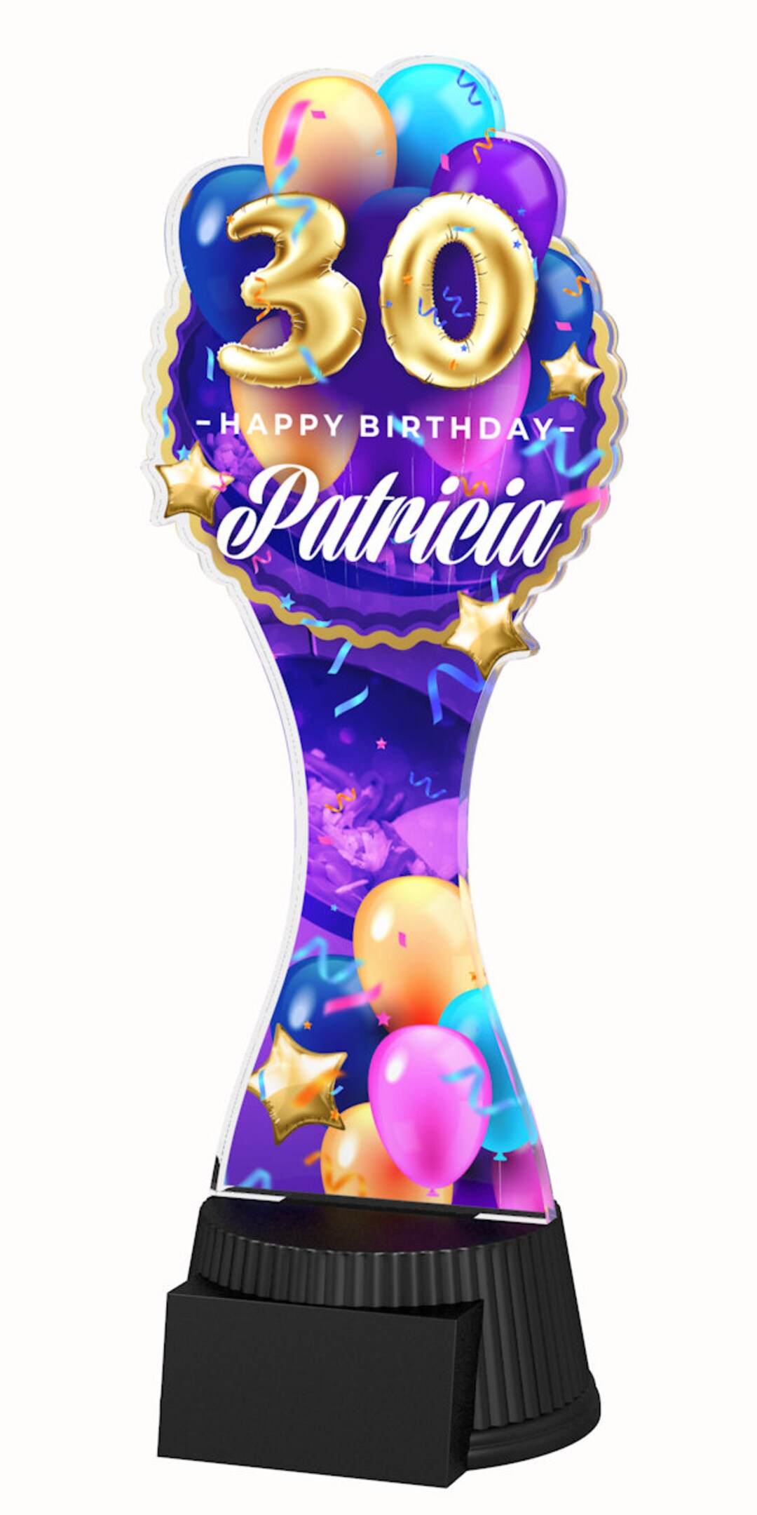 Personalized 30th Birthday Award Trophy, Custom Name Birthday ...