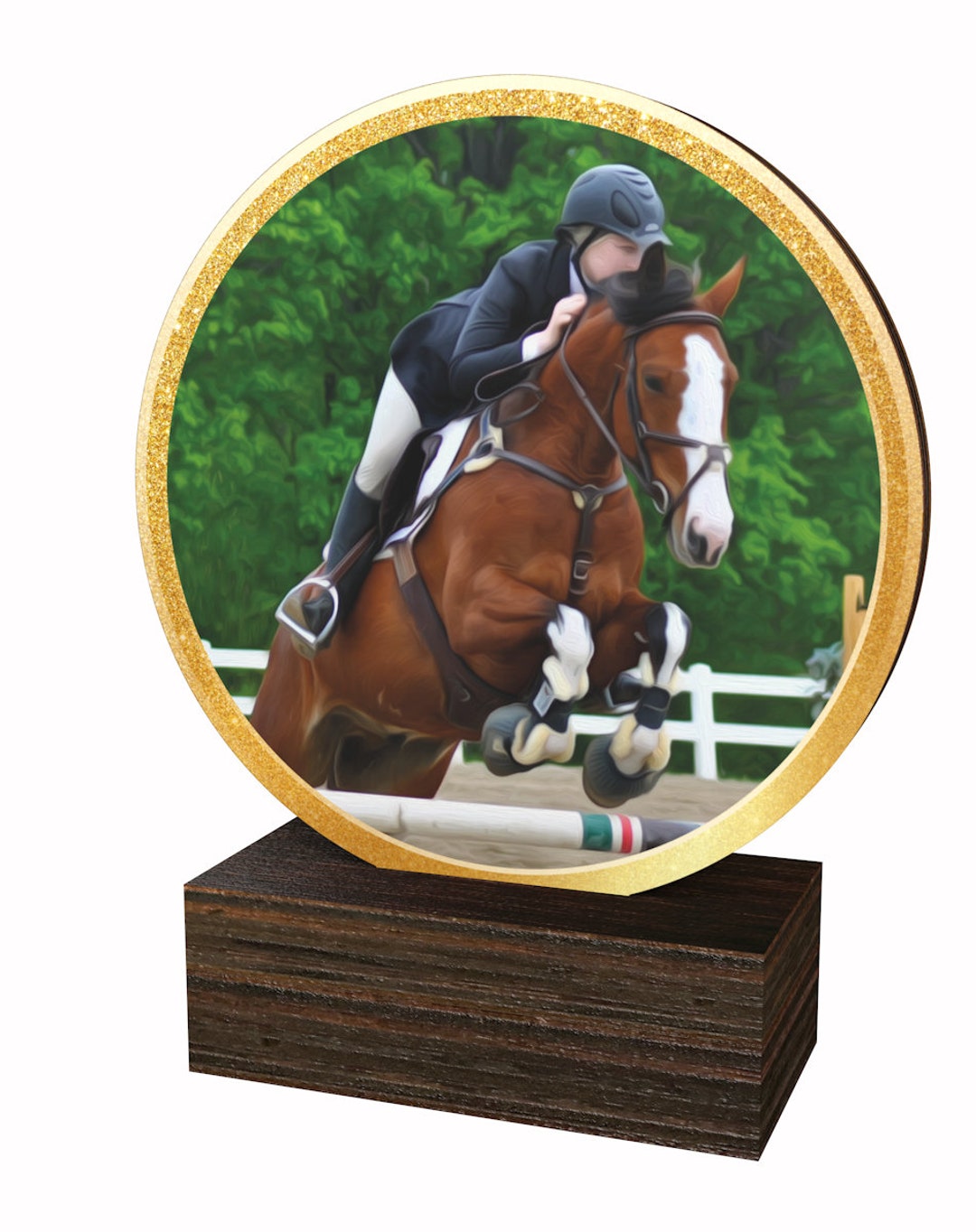 Trophy Monster Real Wood Horse Jumping Trophy | ECO Friendly Made From ...