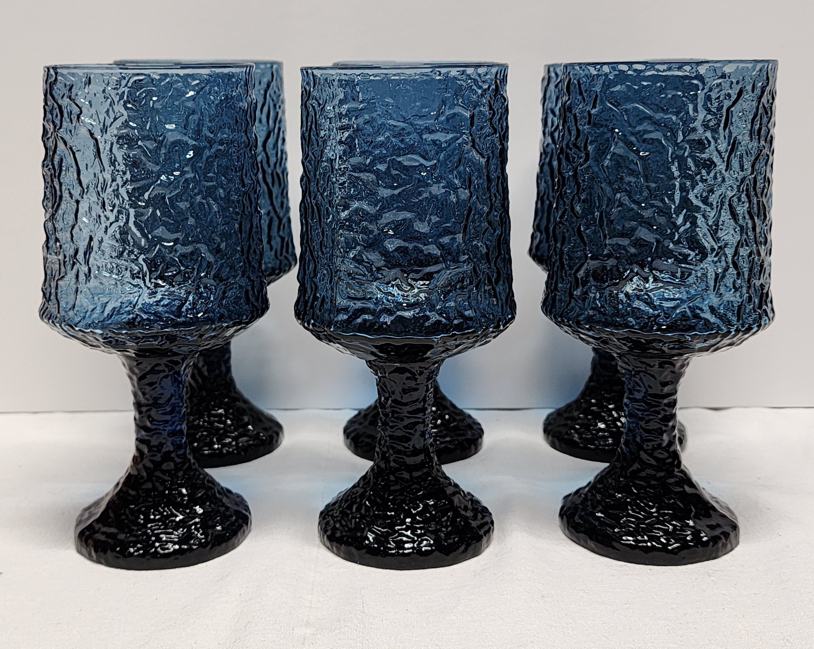 Vintage Lenox Impromptu Dark Blue Glasses Water Goblets or - Etsy