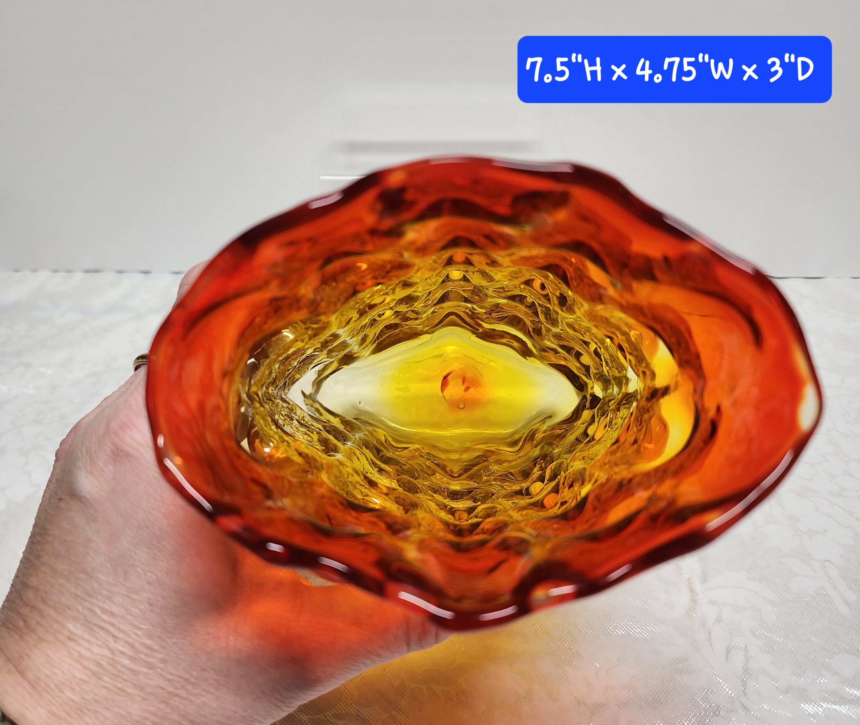 BLENKO North American Art Glass 7 1/2 Tall Amberina Bubble Vase by Tom ...