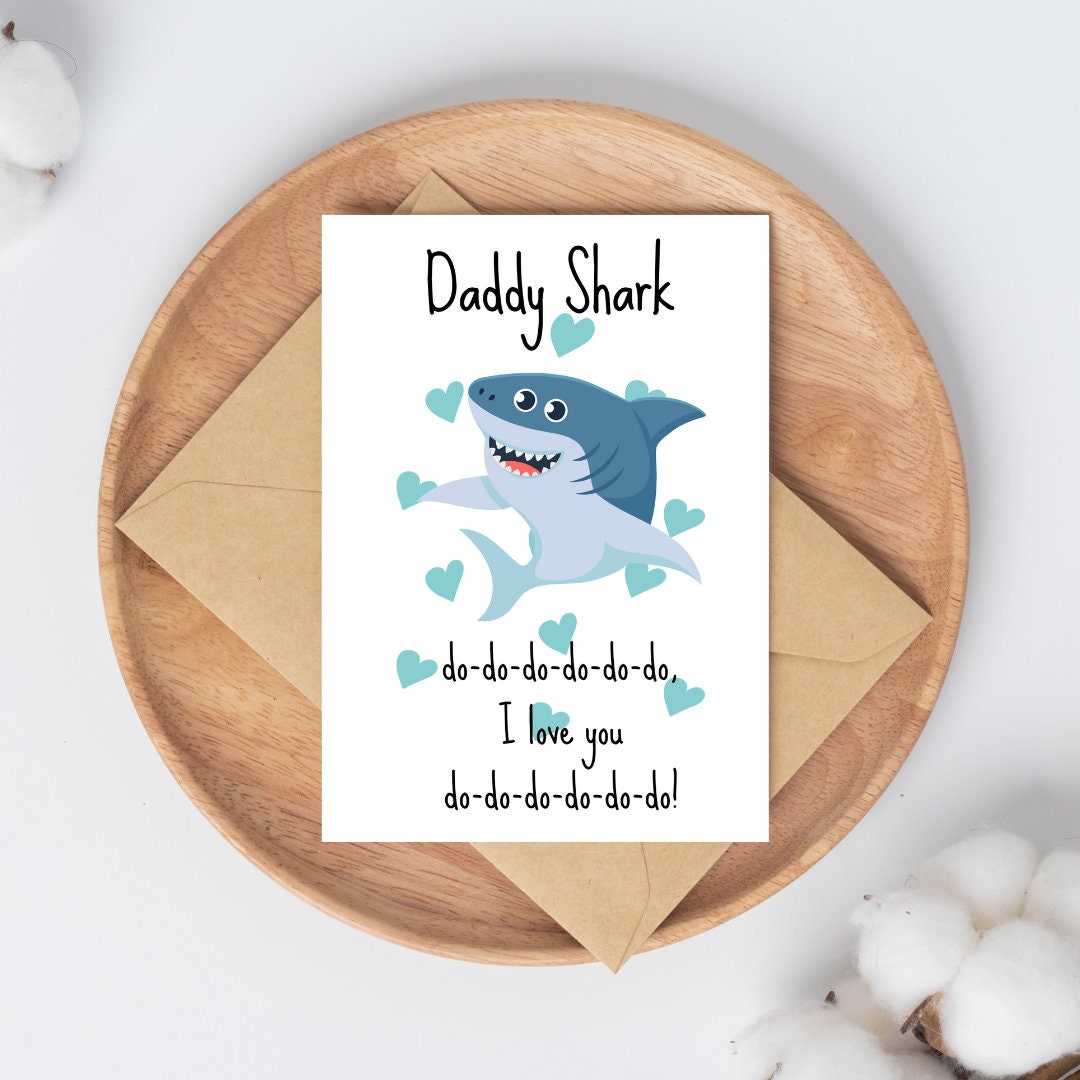 Baby Shark Father's Day Card Father's Day Greetings Card, Daddy Father ...