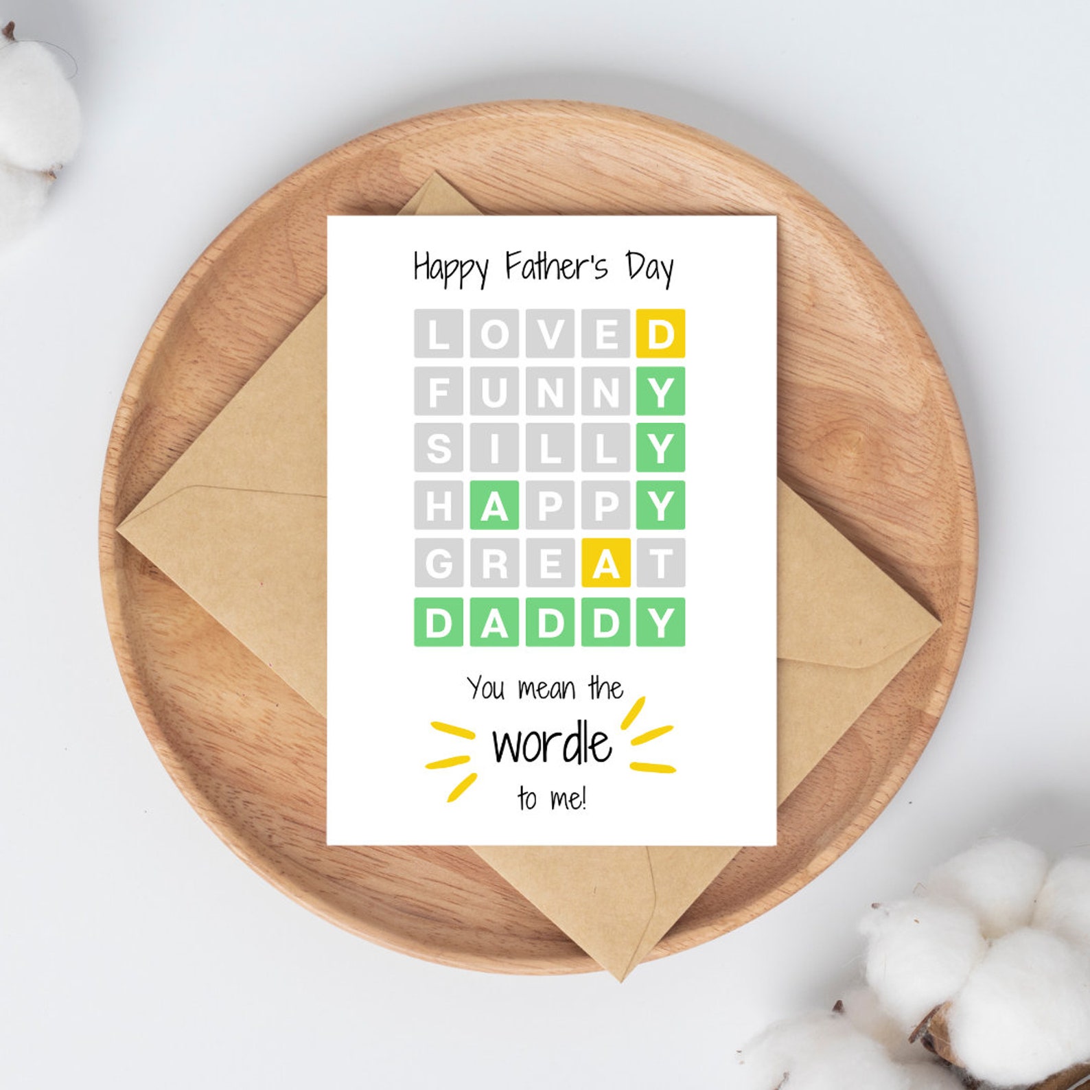 Personalised Wordle Father's Day Card - Etsy UK
