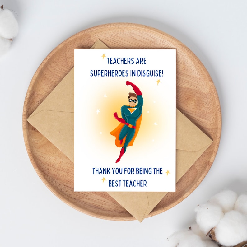 Personalised Superhero Teacher Thank You Card - Etsy