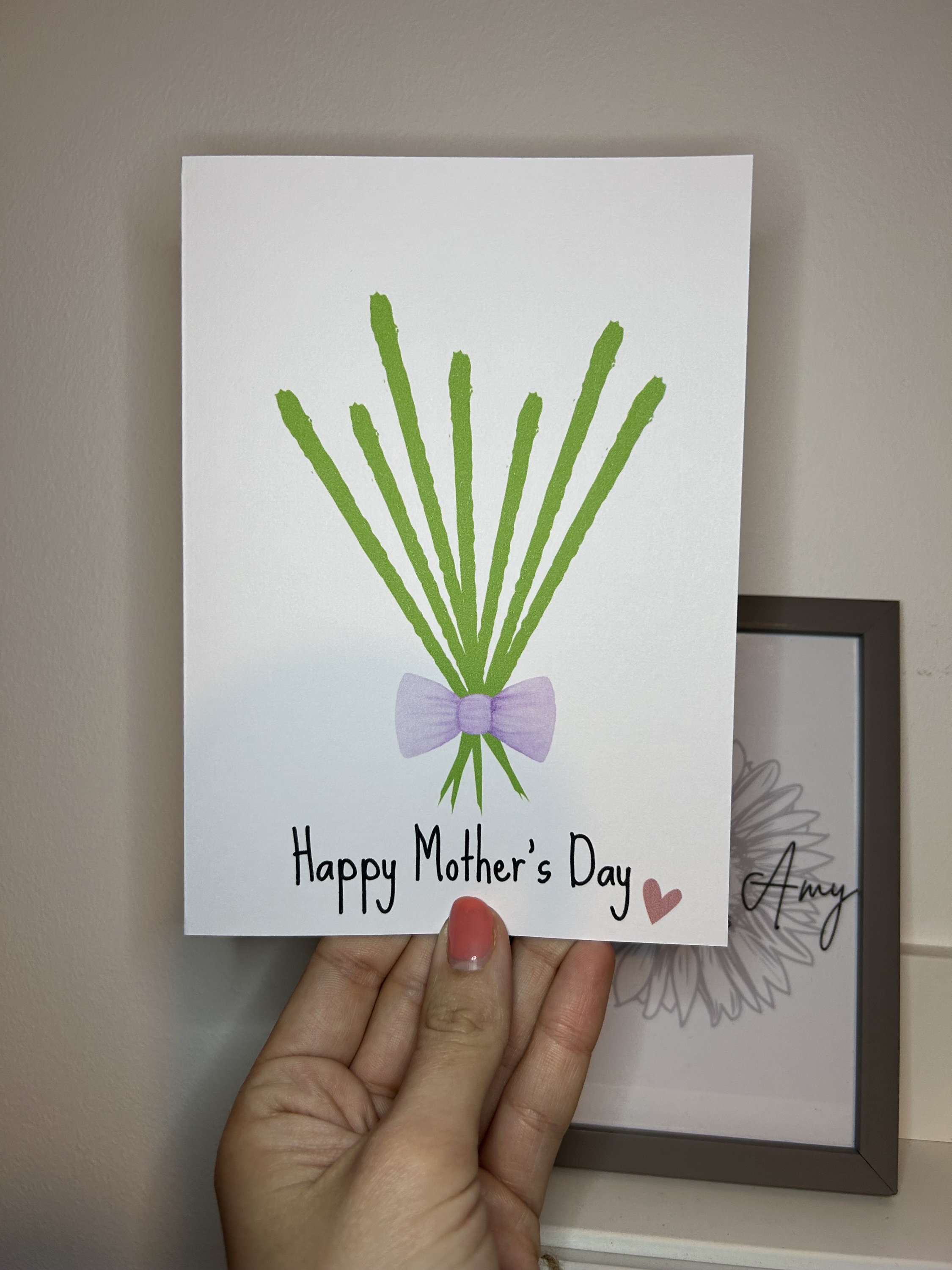 Fingerprint Flower Bouquet Mother's Day Card Pretty Flowers, Floral ...
