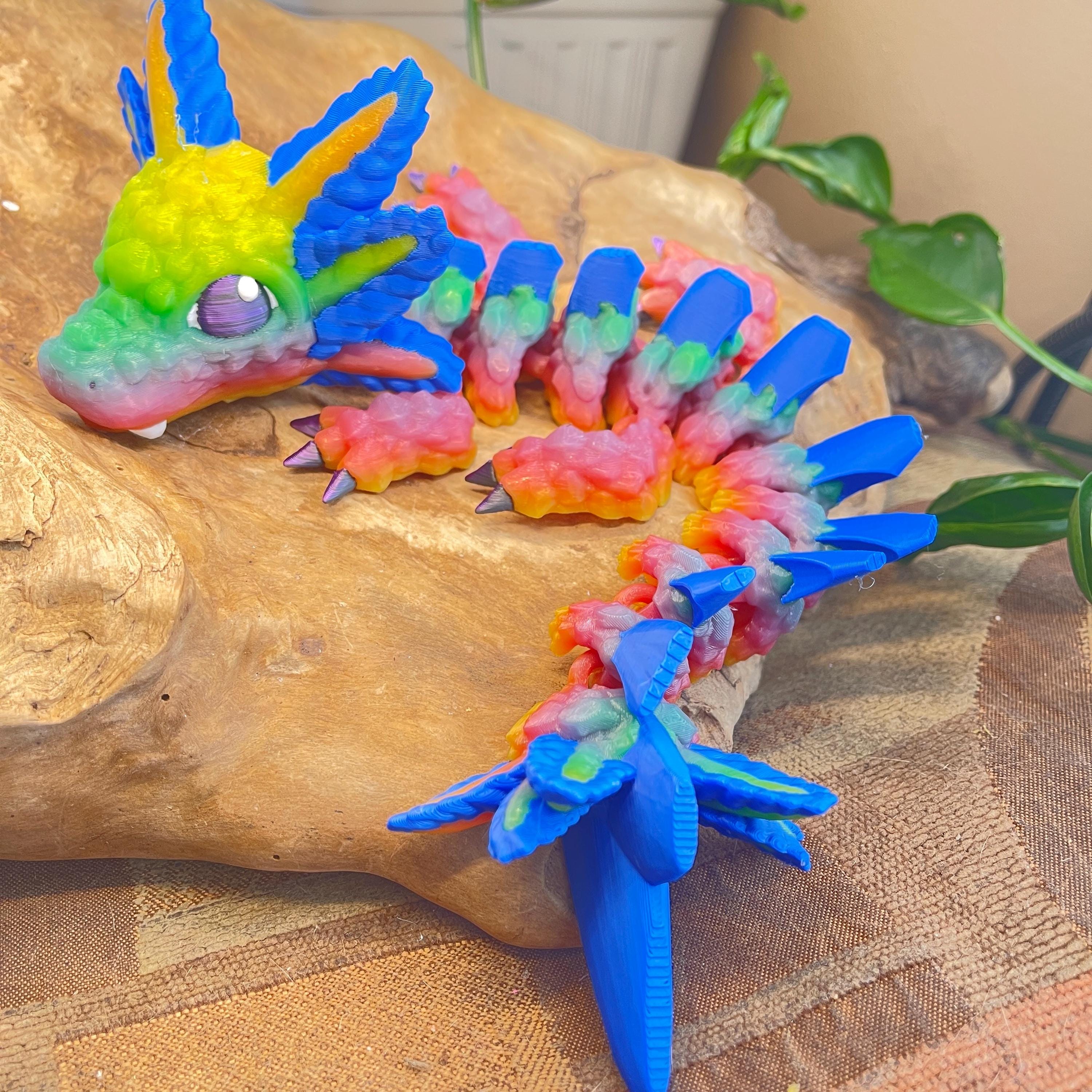 Flexi Baby Axolotl Dragon, 3D Printed, Articulated, Unique Color, 12 ...