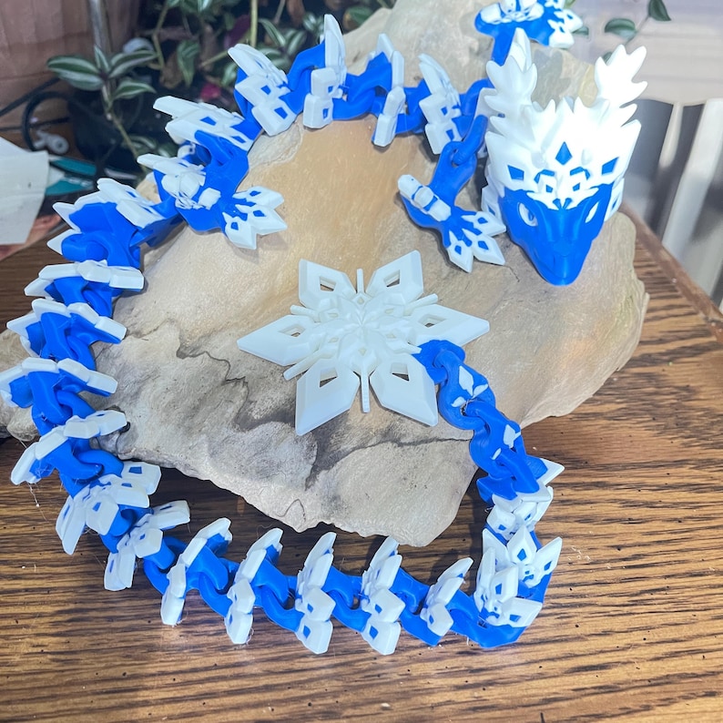 3D Printed Articulated Snowflake Dragon 29 PLA Unique Gift - Etsy