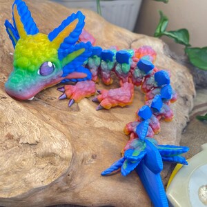 Flexi Baby Axolotl Dragon, 3D Printed, Articulated, Unique Color, 12 ...