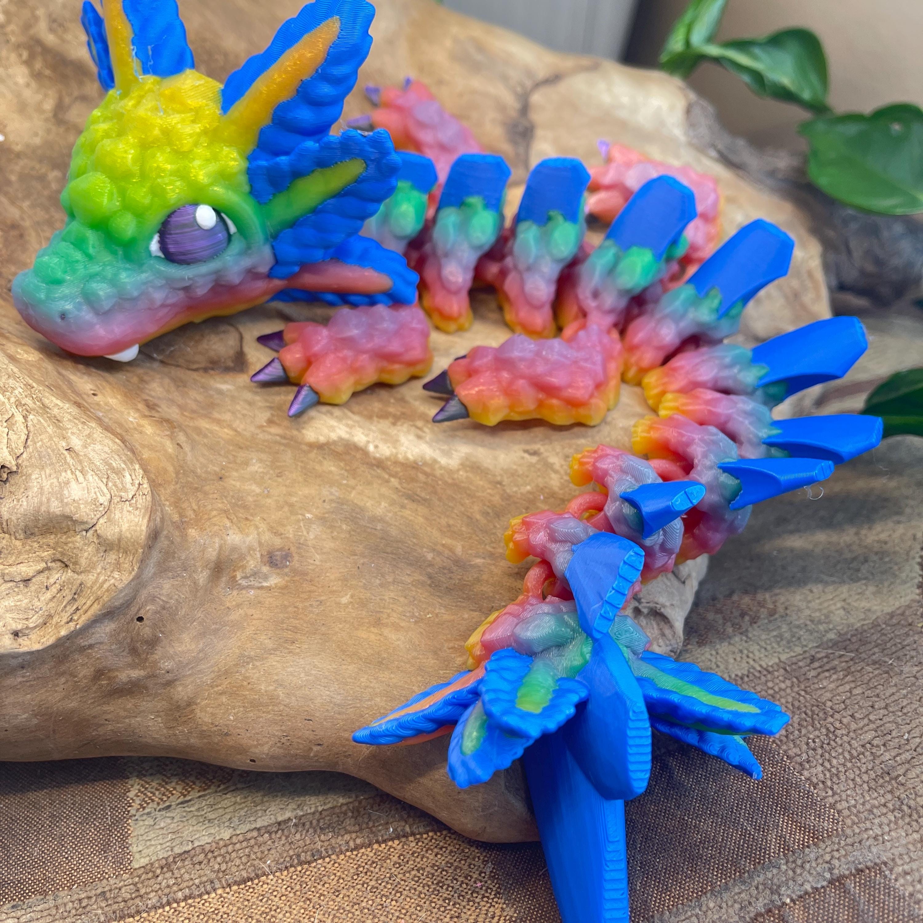 Flexi Baby Axolotl Dragon, 3D Printed, Articulated, Unique Color, 12 ...