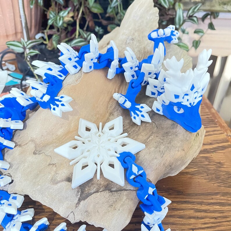 3D Printed Articulated Snowflake Dragon 29 PLA Unique Gift - Etsy